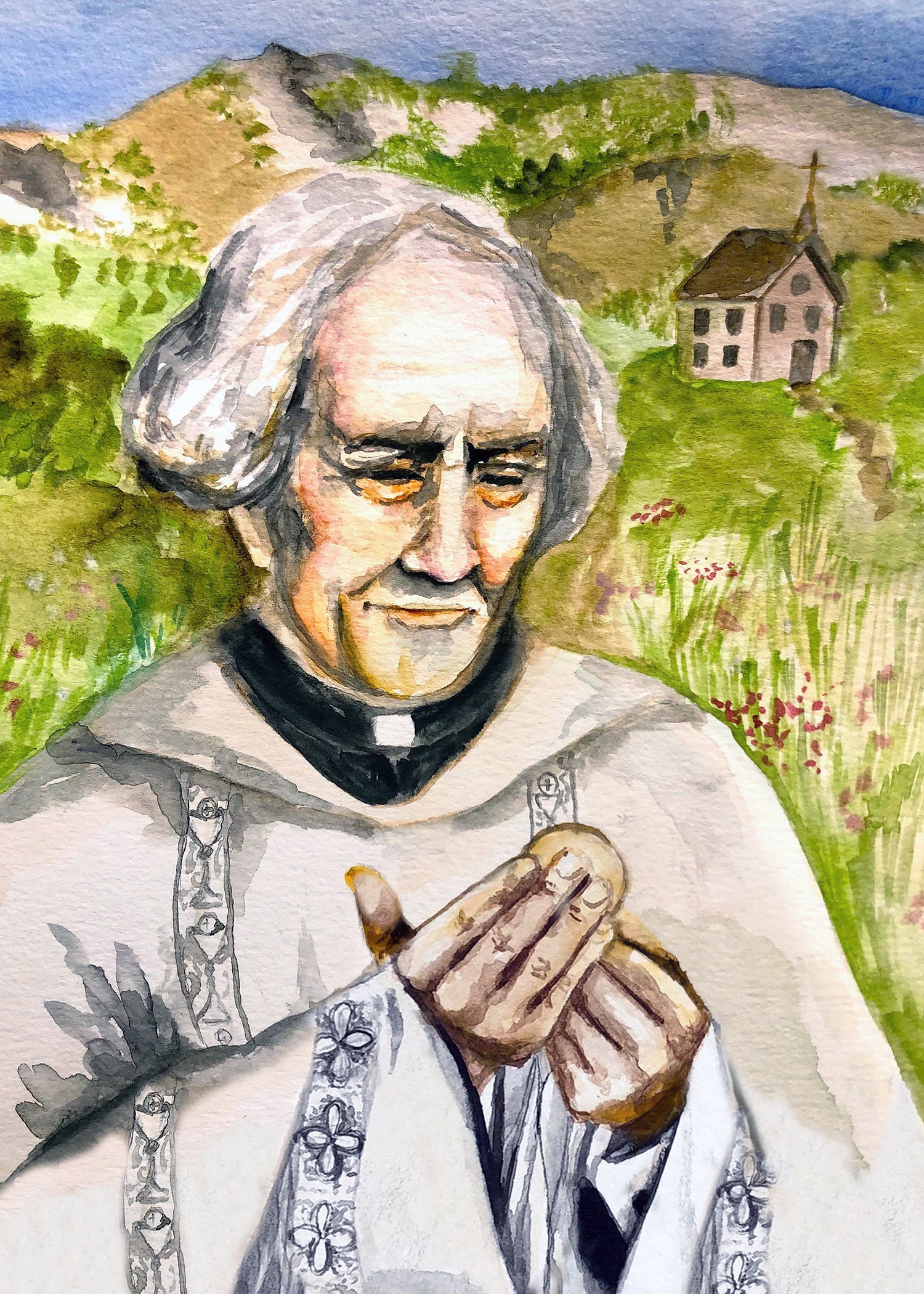Saint John Vianney With Eucharist Leanne Bowen